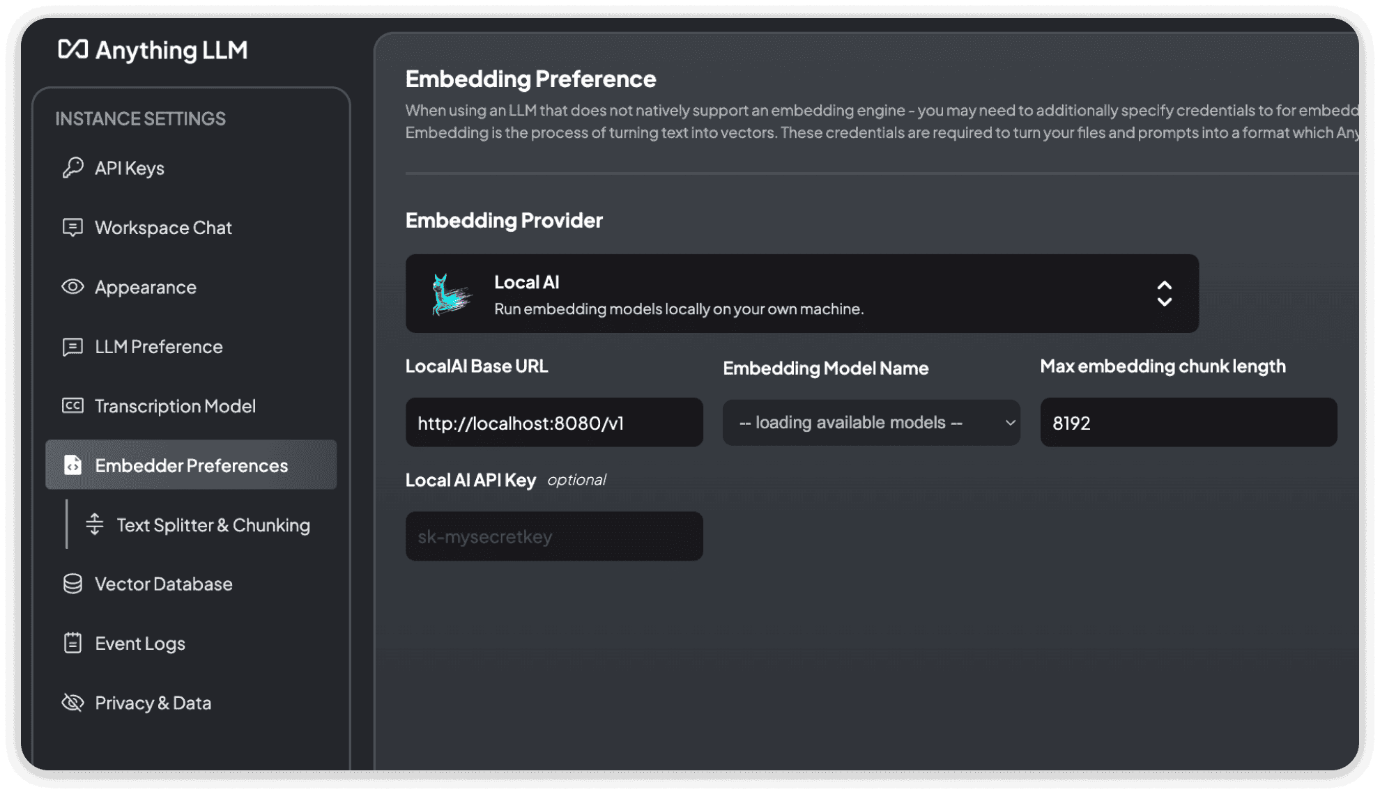 Local AI Embedder ~ AnythingLLM